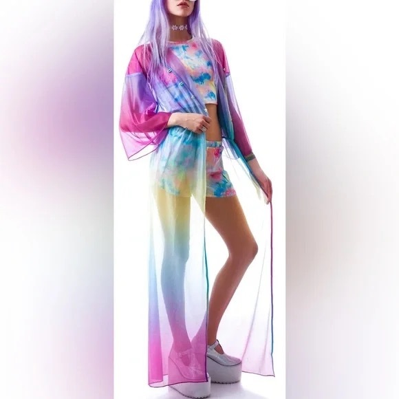 UNIF | Dresses | Unif Rainbow Sheer Maxi | Poshmark